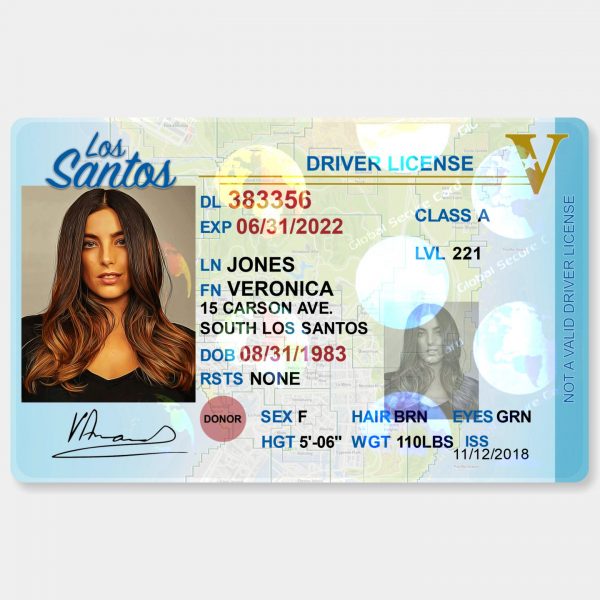 Los Santos Driver's License with Holographic Overlay — DOPPELBADGER